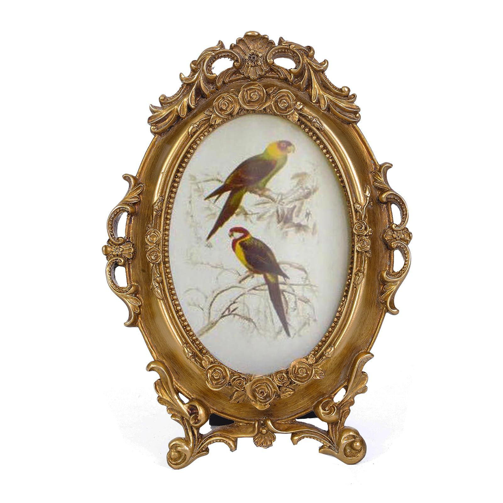 Rosdorf Park Vintage Ornate 4X6 Gold Picture Frame Oval Antique ...