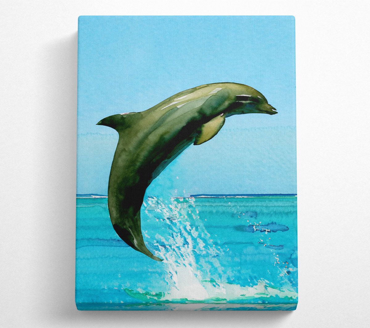 House of Hampton Dolphin Jump - Wrapped Canvas Art Prints | Wayfair.co.uk