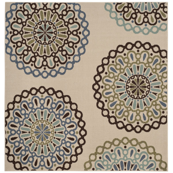 Winston Porter Centeno Veranda Performance Floral Rug & Reviews | Wayfair