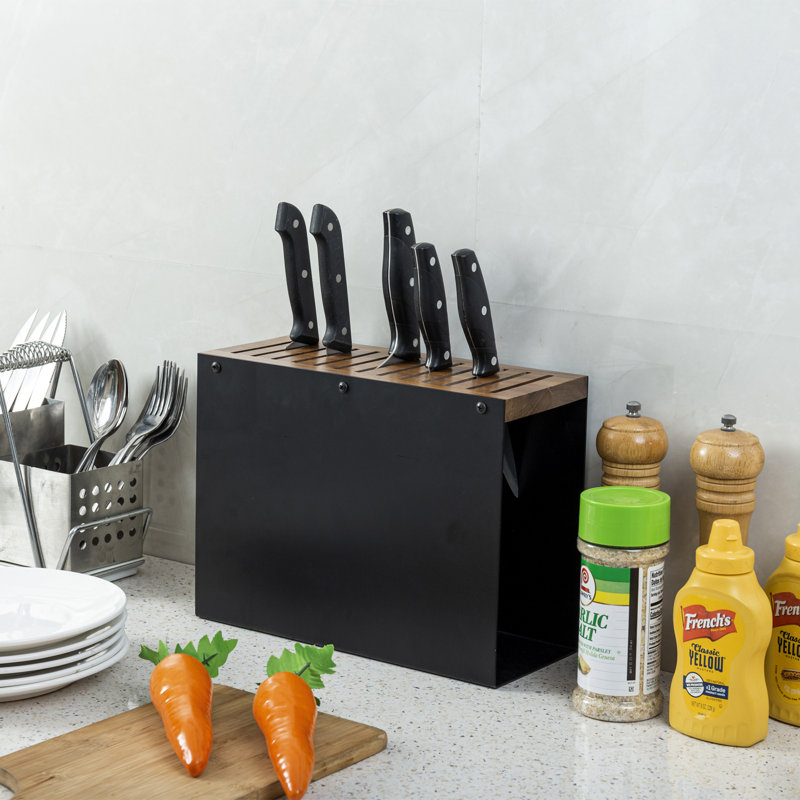 MyGift 13-Slot Acacia Wood Universal Knife Block | Wayfair