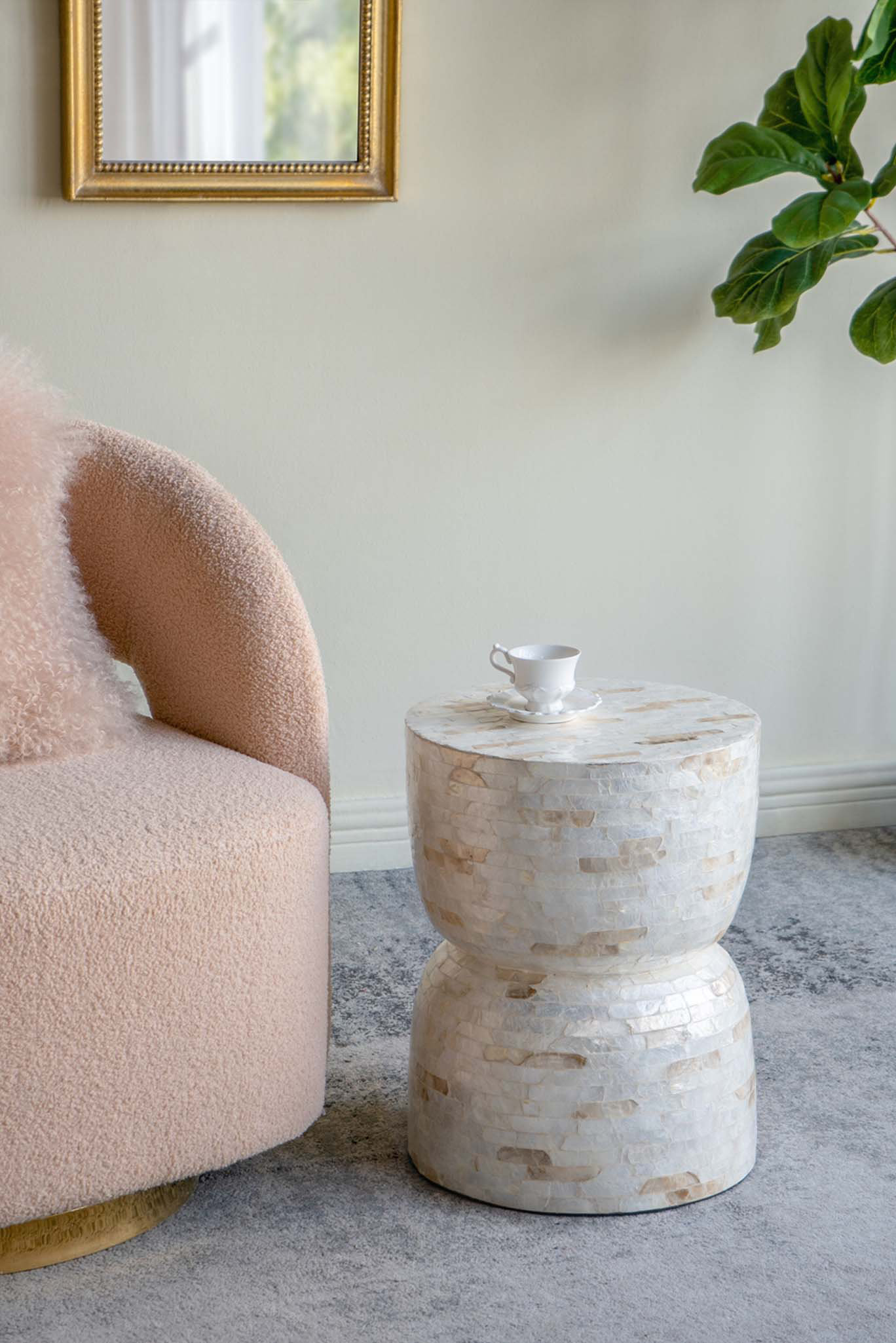 Bay Isle Home™ 14x14x18" Decorative Bamboo Hourglass Stool with Gold ...