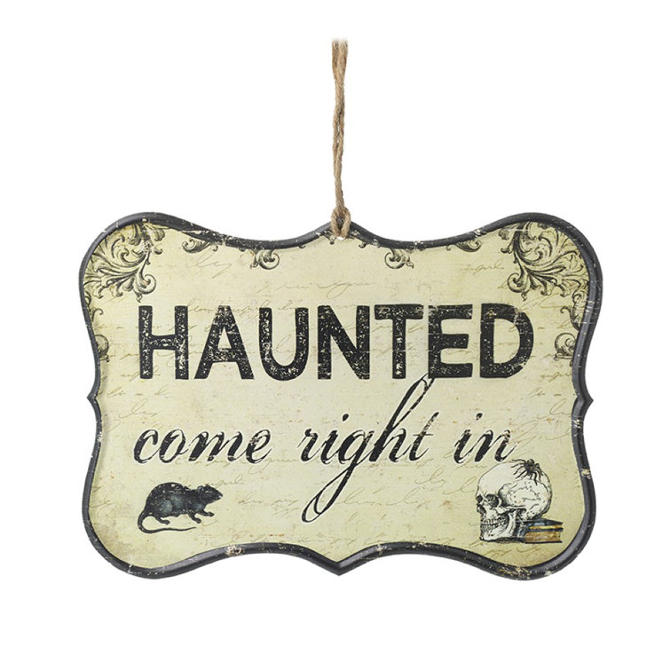 The Seasonal Aisle Haunted Sign | Wayfair.co.uk