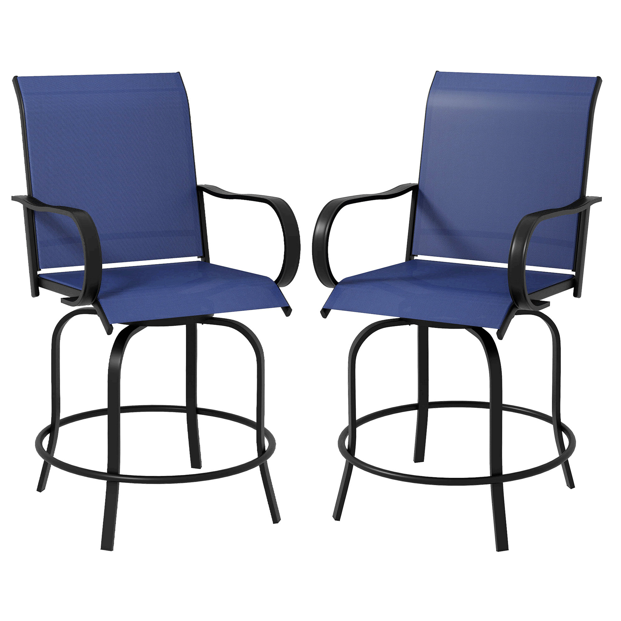 Dovecove Patio Chairs, Outdoor Bar Stools With Armrests, Set Of 2 360 ...