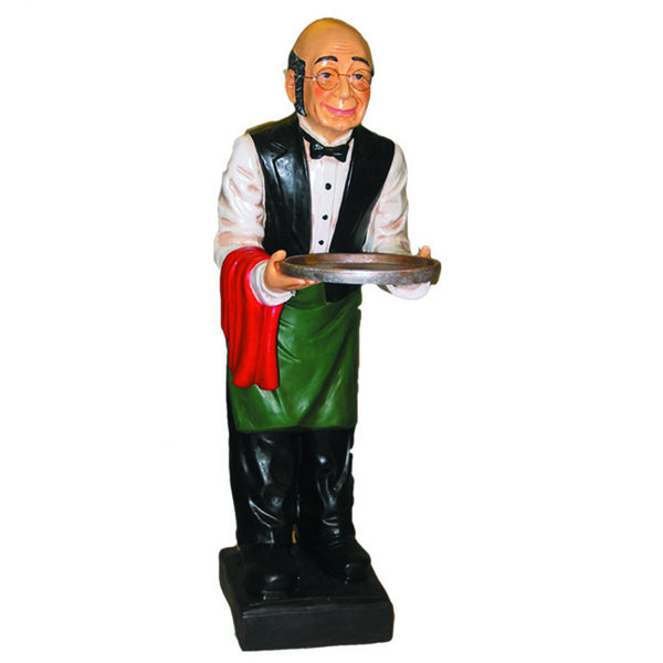 Winston Porter Cosner Waiter Statue By RAM Game Room | Wayfair