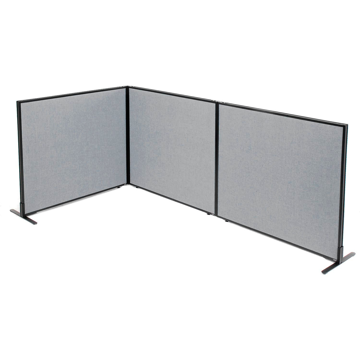 Interion Freestanding Gray 3-Panel Corner Room Divider | Wayfair