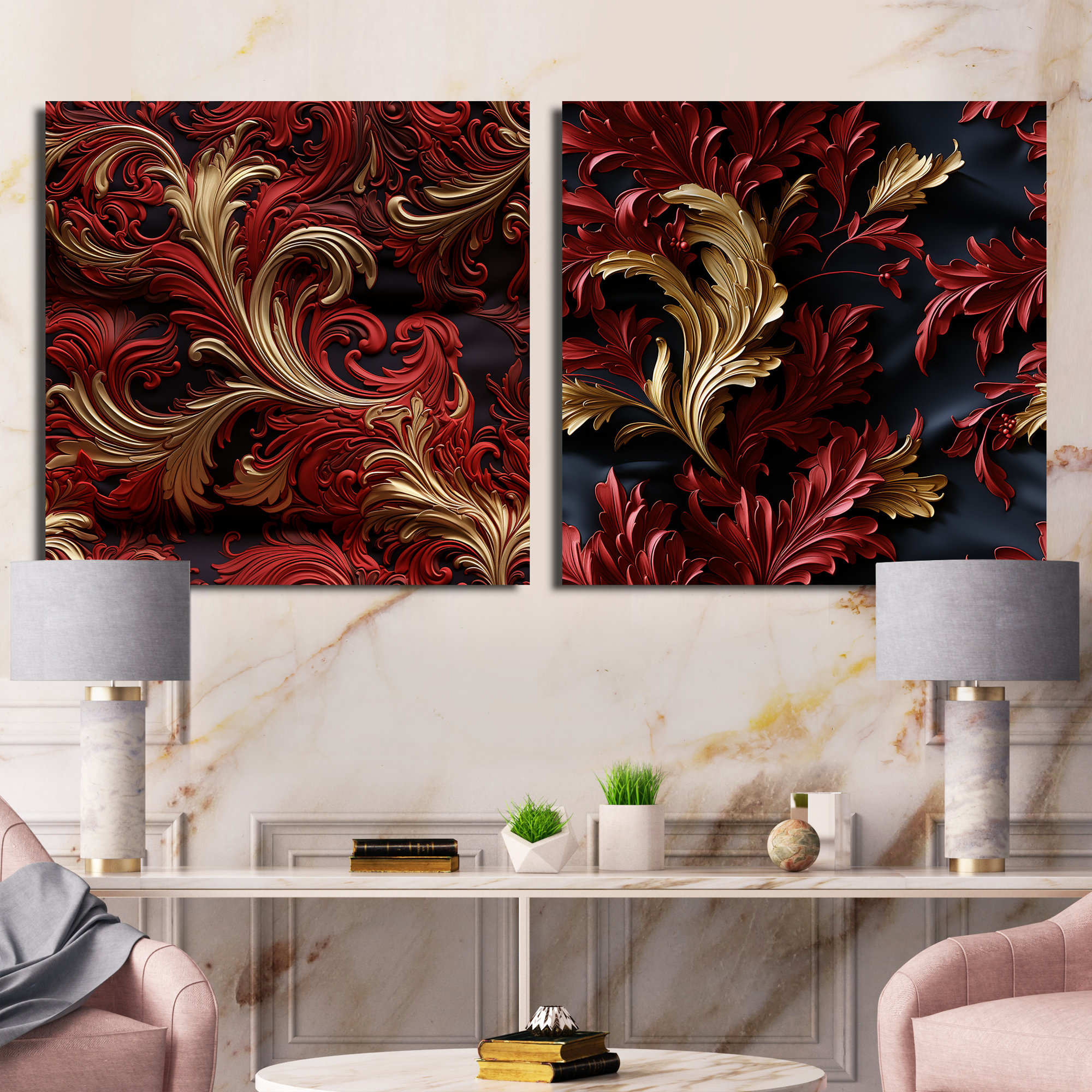 Design Art Opulent Baroque Scrolls Victorian Pattern - Abstract ...