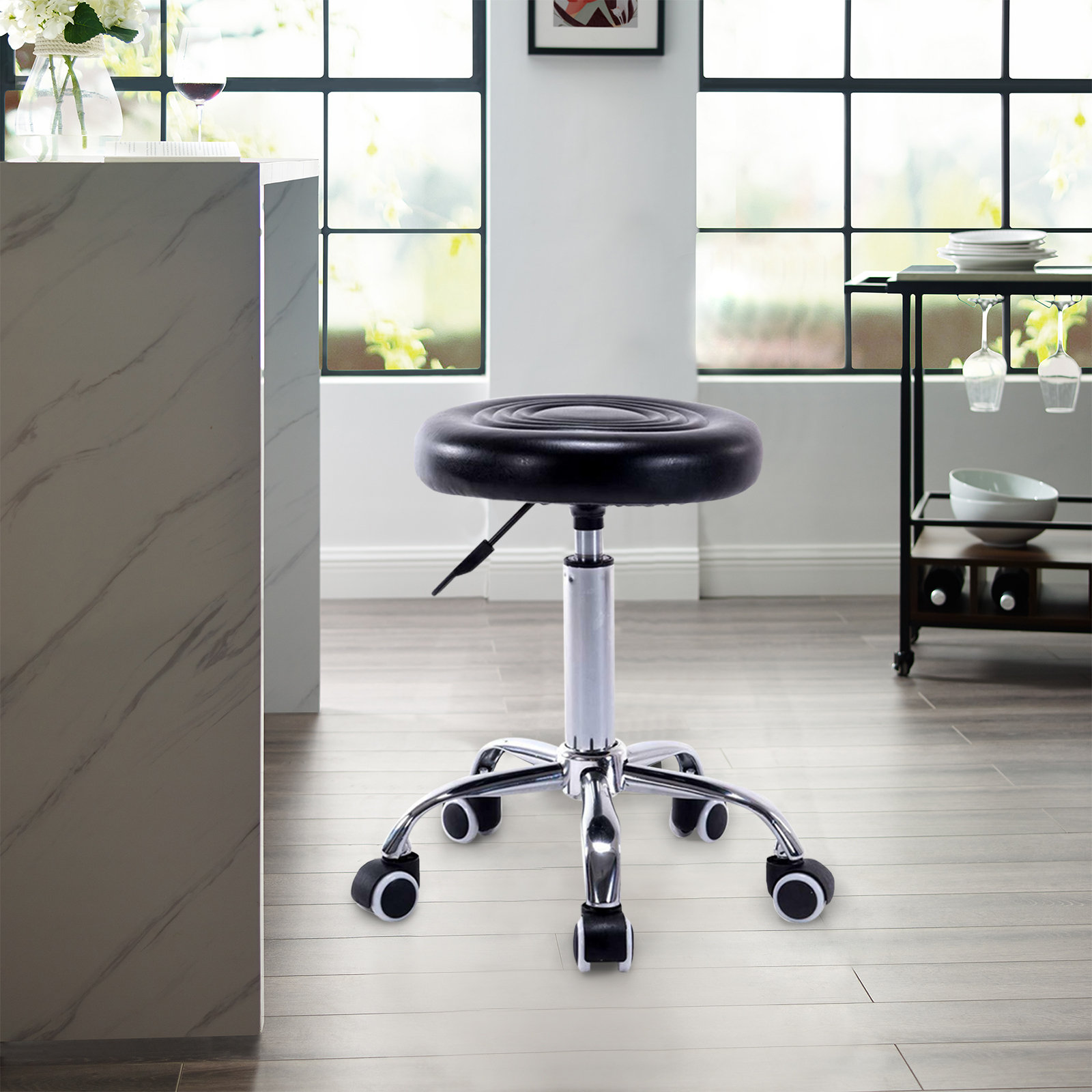 Inbox Zero Hydraulic Salon Height Adjustable Lab Stool & Reviews | Wayfair