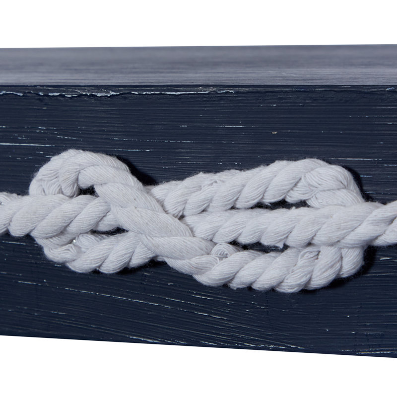 Longshore Tides Josepha Wood 3 Shelves Knot Blue Wall Shelf with ...