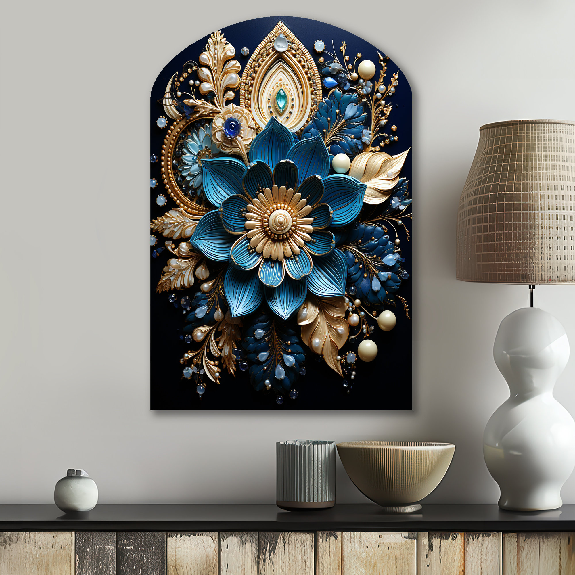 Bungalow Rose Hinduism Art Sacred Om - Hinduism Arch Shape Metal Wall ...