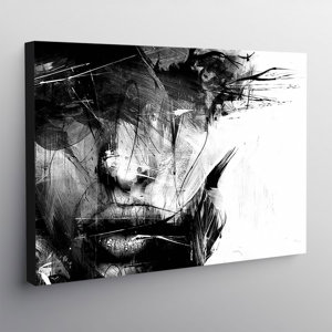Metro Lane Face Abstract Monochrome - Wrapped Canvas Graphic Art ...