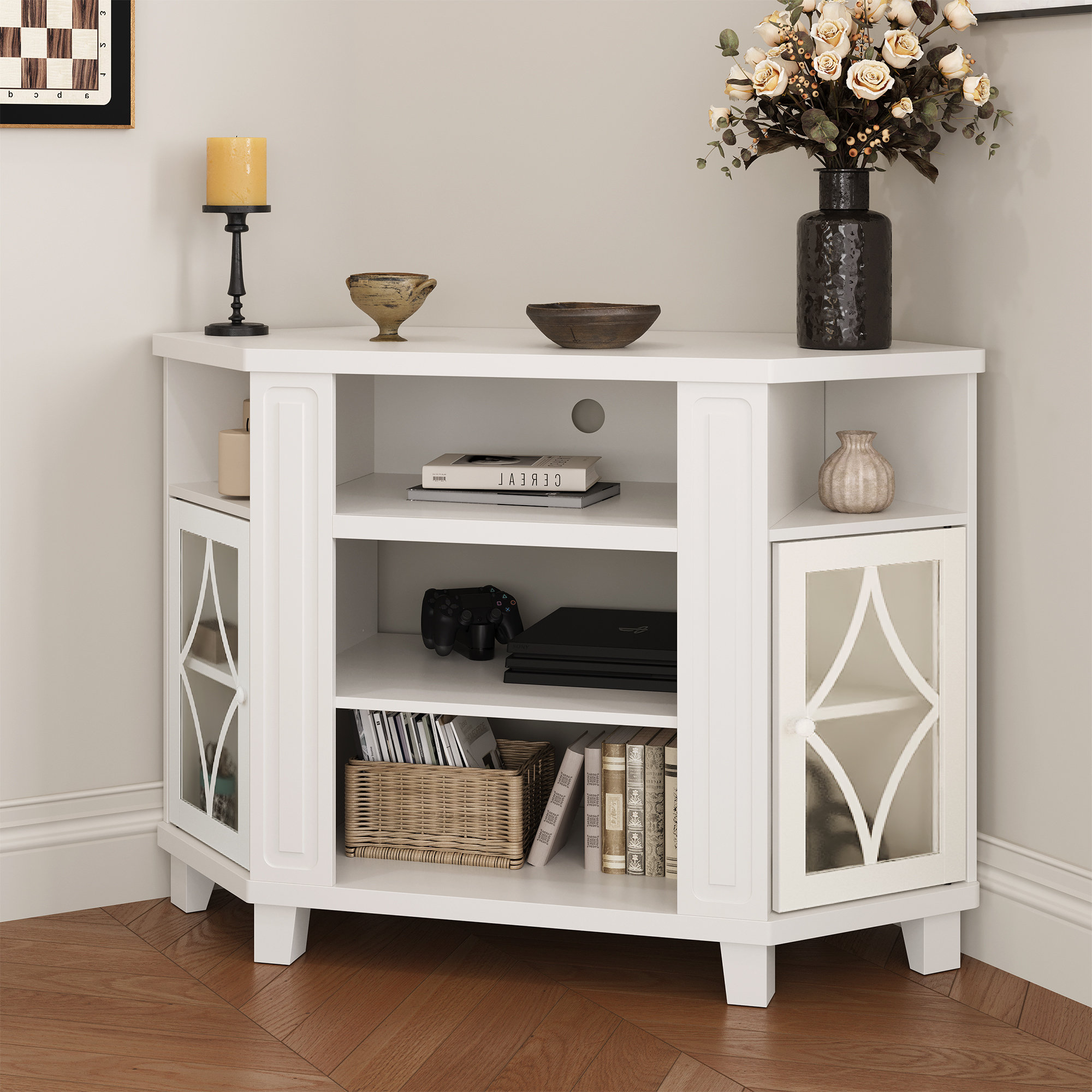 Lark Manor™ Behr Corner TV Stands For Tvs Up To 55'', Media Console ...