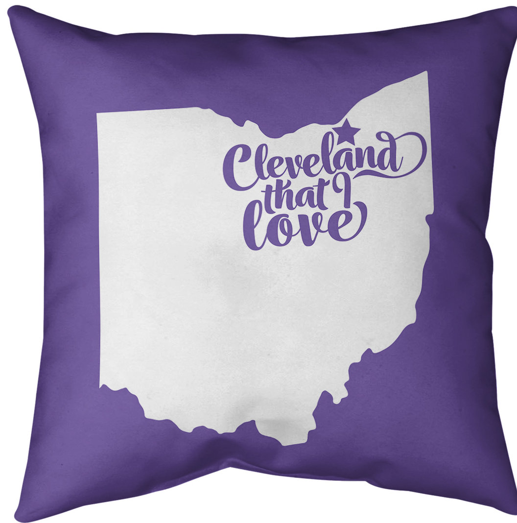 ArtVerse Cleveland Ohio Throw Pillow Cover | Wayfair