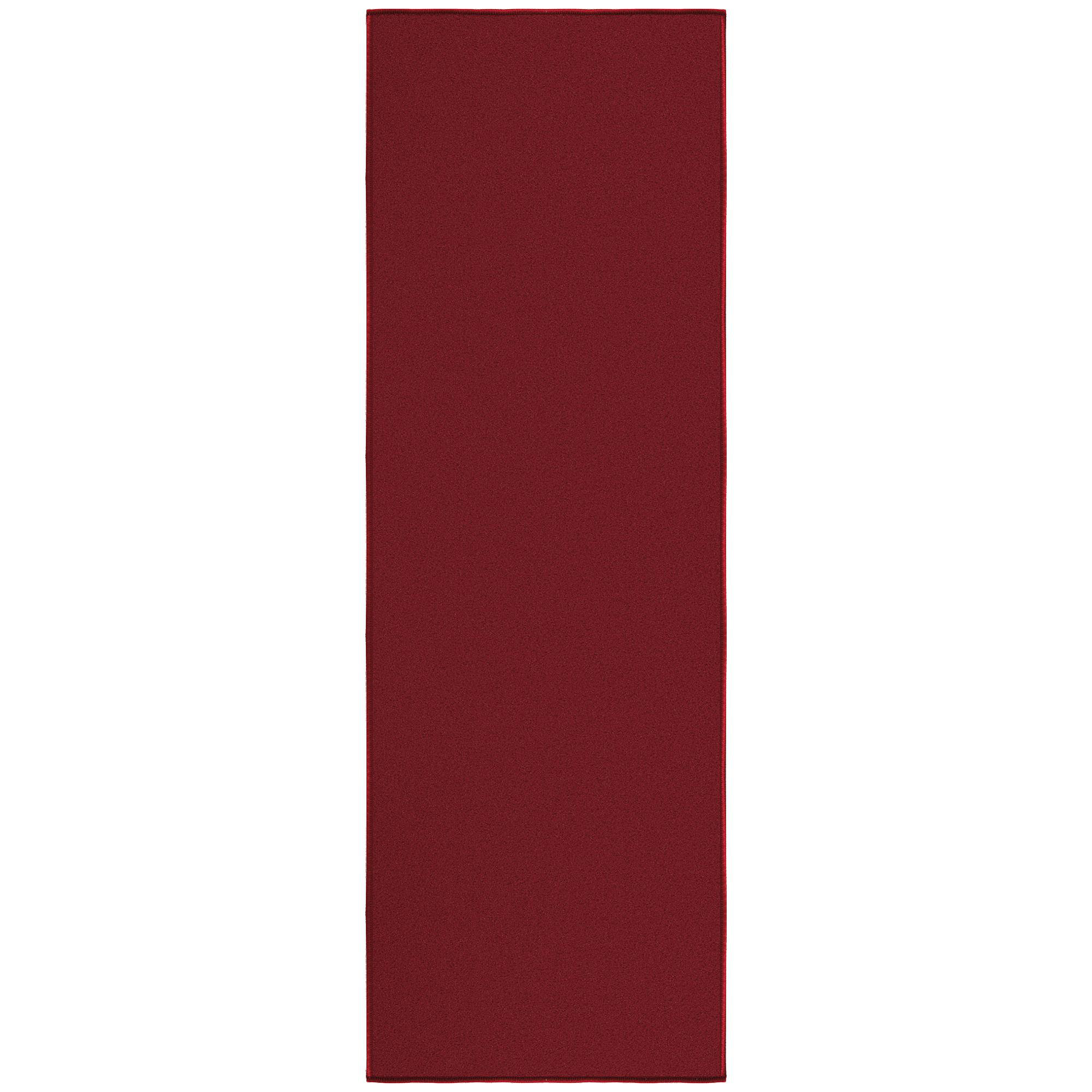 Ottomanson Emmy Collection Solid Design Rubber Back, 20" x 59", Red ...