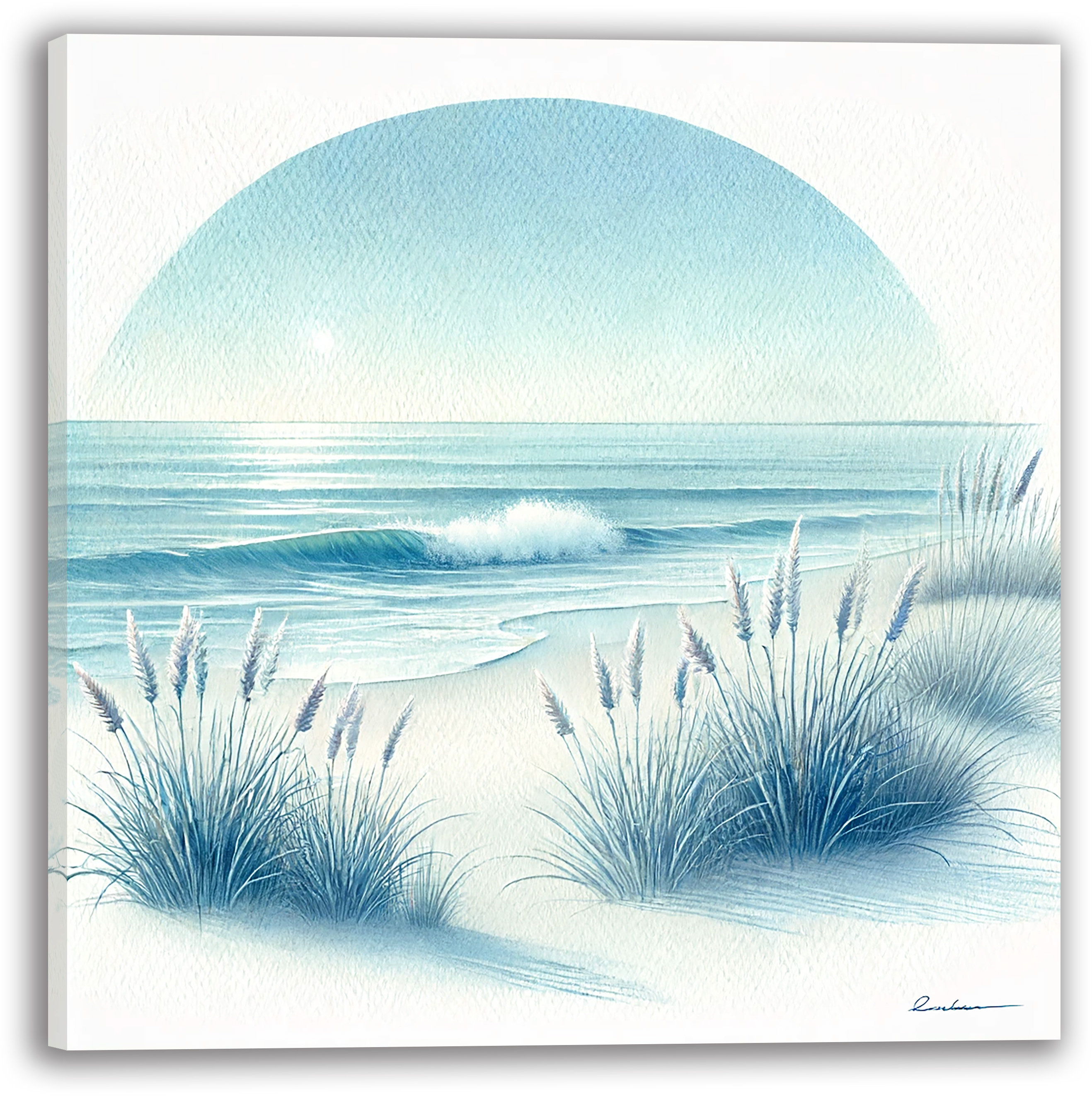 Highland Dunes Tranquil Beachscape Wrapped Canvas Print Wall Art | Wayfair