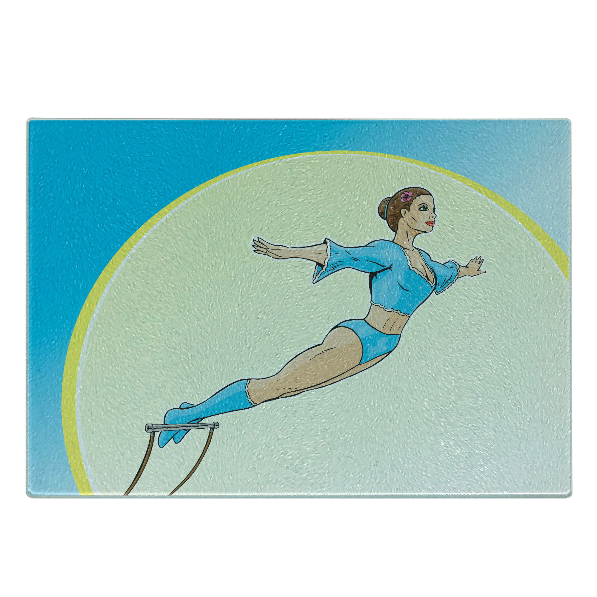 Ambesonne Circus Tempered Glass Cutting Board Woman Performing Trapeze ...