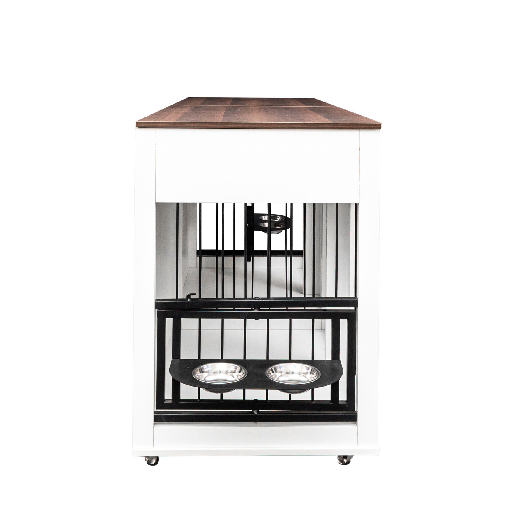 Tucker Murphy Pet™ White And Walnut Dog House - Heavy Duty Double Door ...