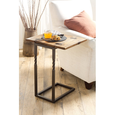 Plow & Hearth Rustic Pull-Up Table with Fold-Out Leaves in Wood and ...
