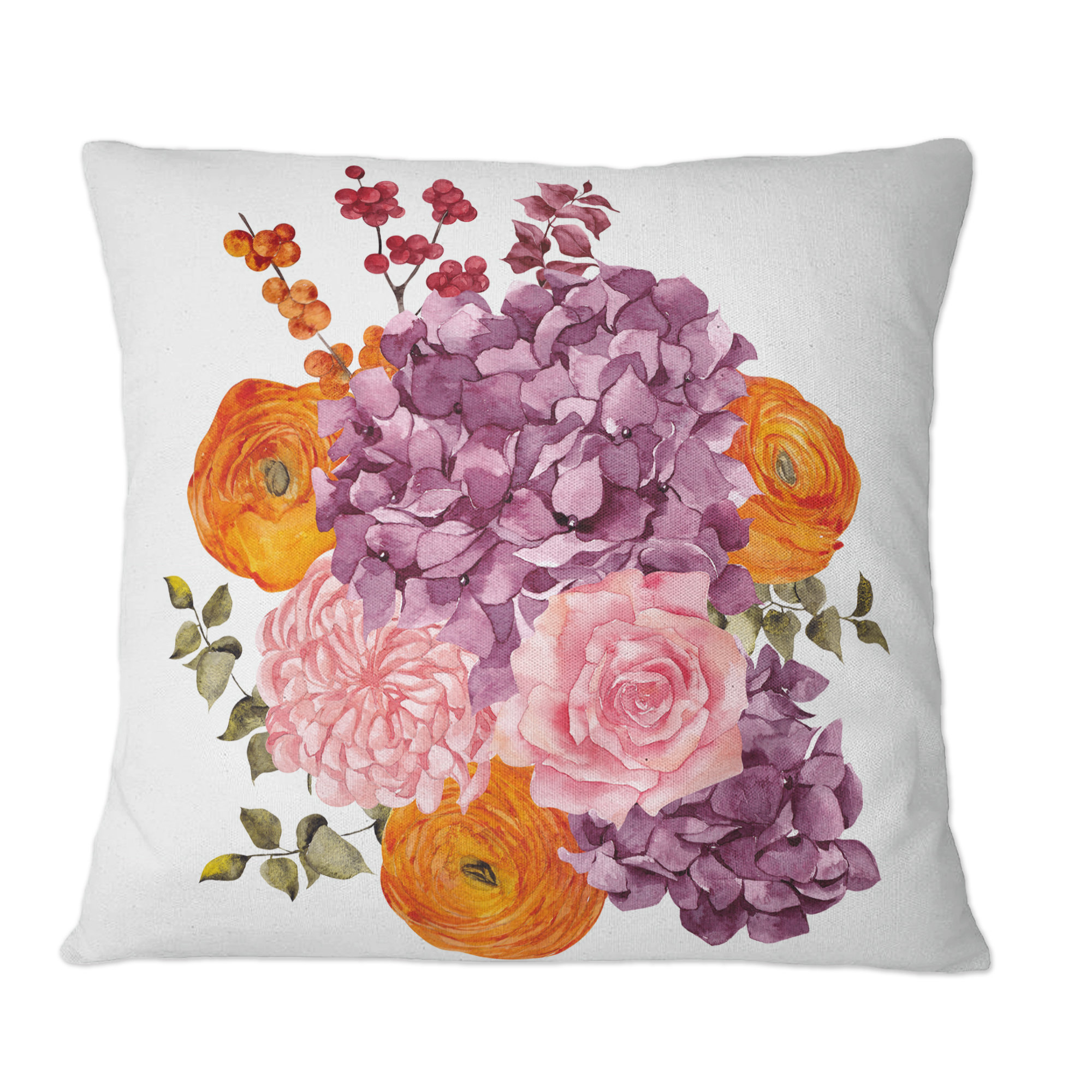 Design Art Fall Flower Bouquet, Apple Berries And Leaves IV ...