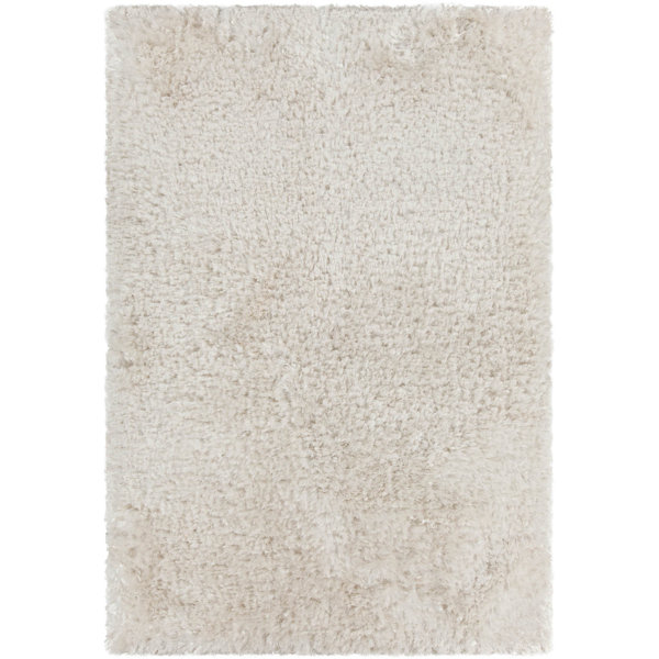 Everly Quinn Mairead Textured Shag White Area Rug & Reviews | Wayfair