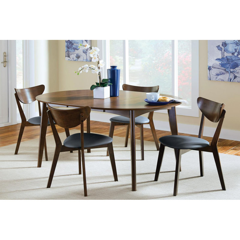 George Oliver Kaylien Extendable Oval Dining Table in Brown | Wayfair