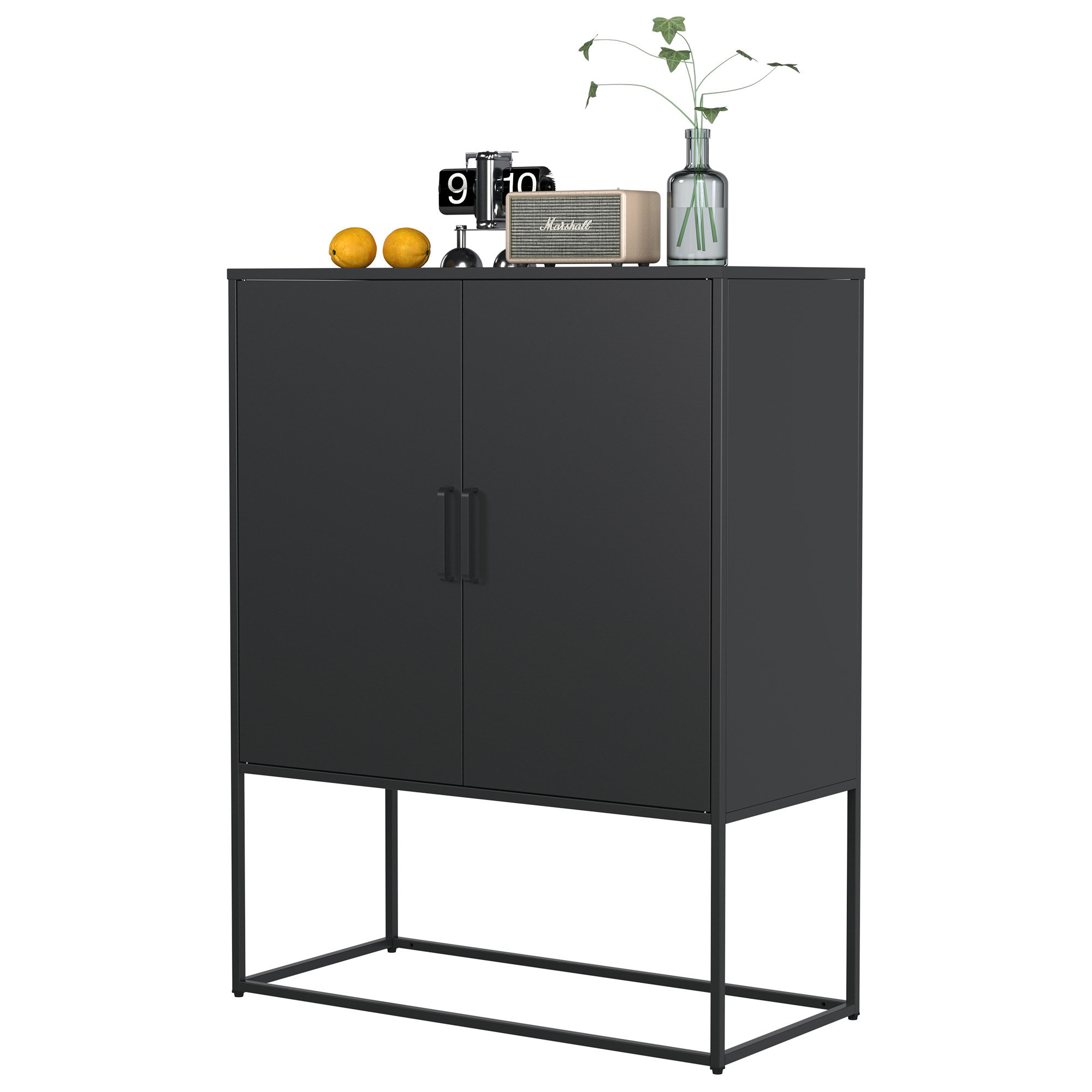 Hokku Designs Heavy Duty Metal Buffet Sideboard Modern Steel Storage ...