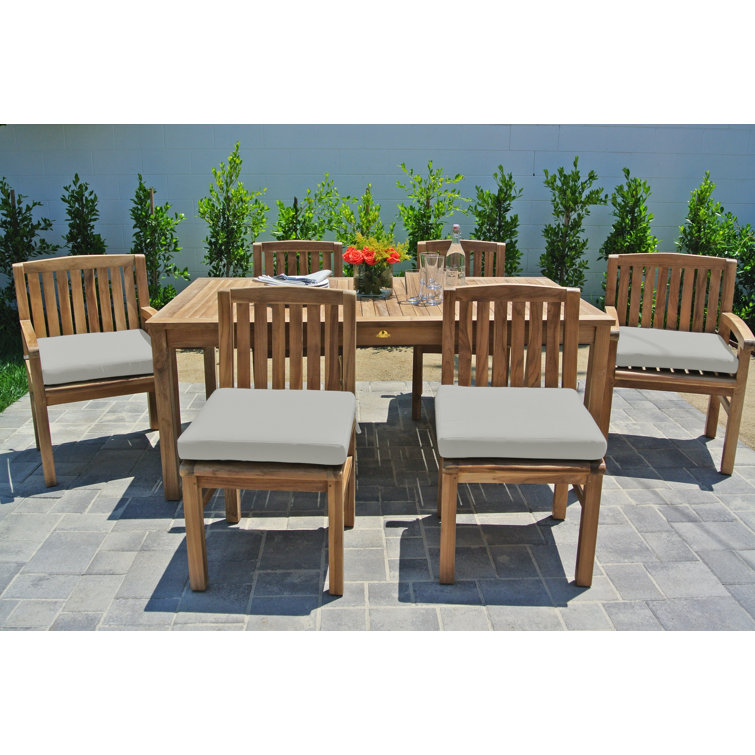 Willow Creek Designs Huntington 7pc Teak Outdoor Dining Set With ...