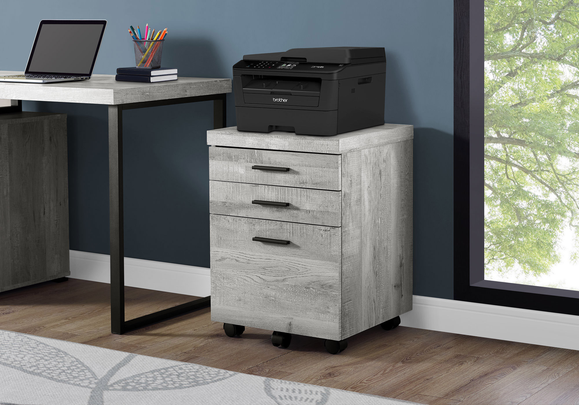 Latitude Run® Modern File Cabinet, Rolling Mobile, Storage Drawers ...