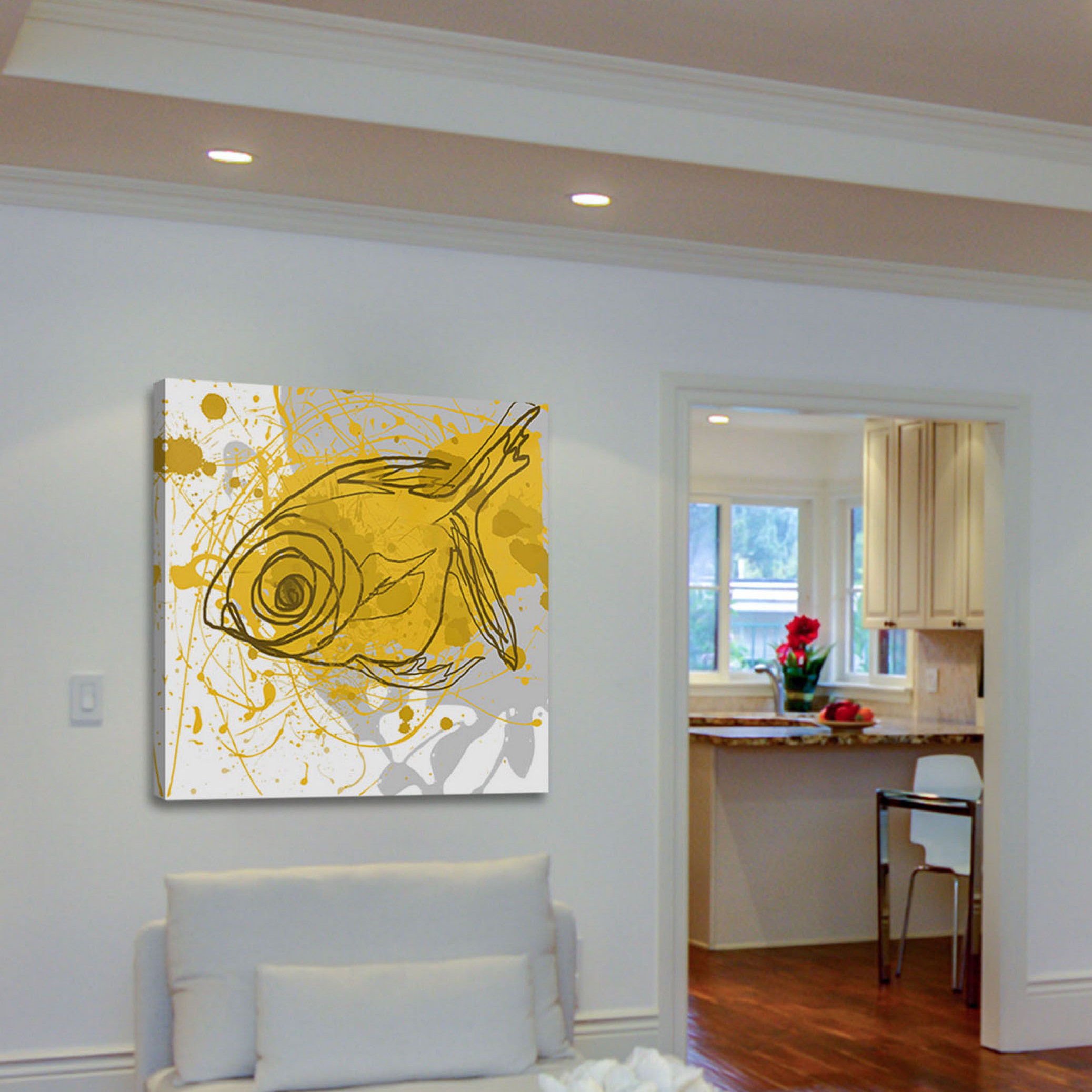 Ebern Designs 'Yellow Fish' Painting Print on Wrapped Canvas & Reviews ...