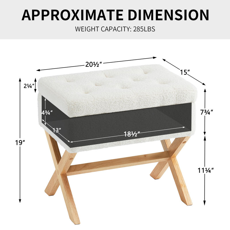 Ebern Designs Zionna Solid Wood Accent Stool | Wayfair