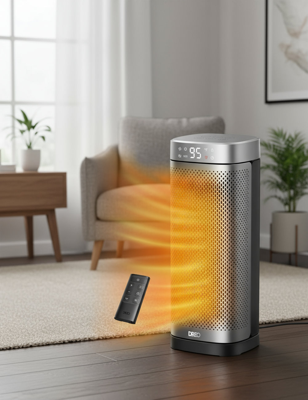 HONGZHIXINXI Gold 1500W Fast-Heating Portable Indoor Heater With Remote ...