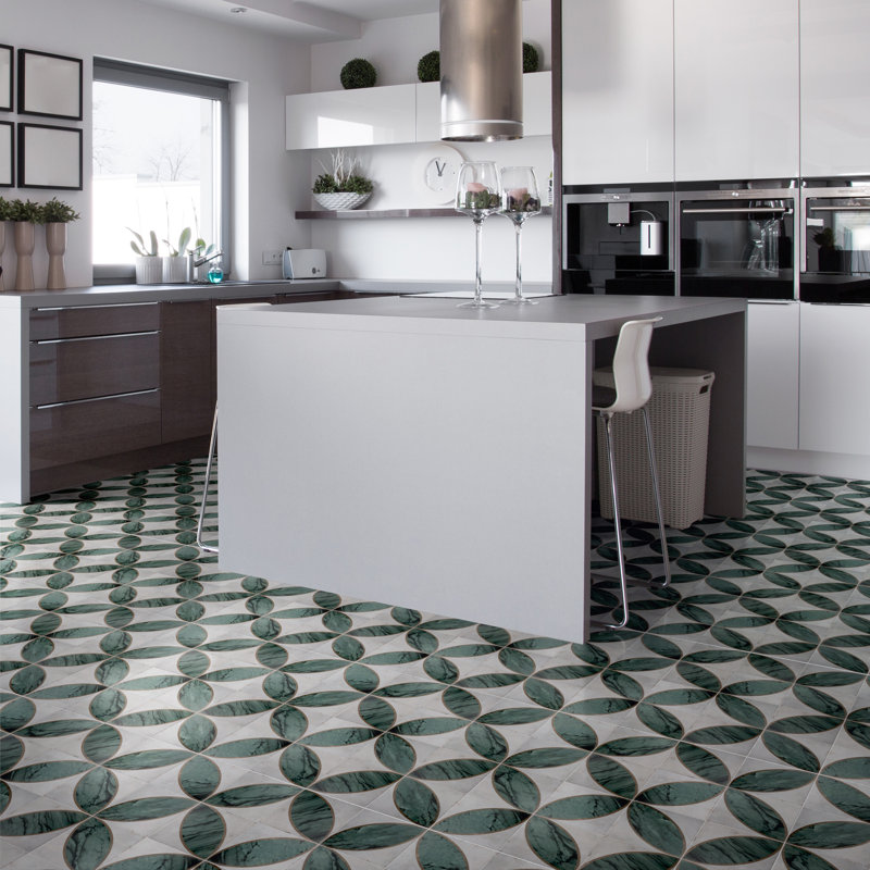 Merola Tile Renaissance Deco 8" x 8" Porcelain Patterned Wall & Floor ...