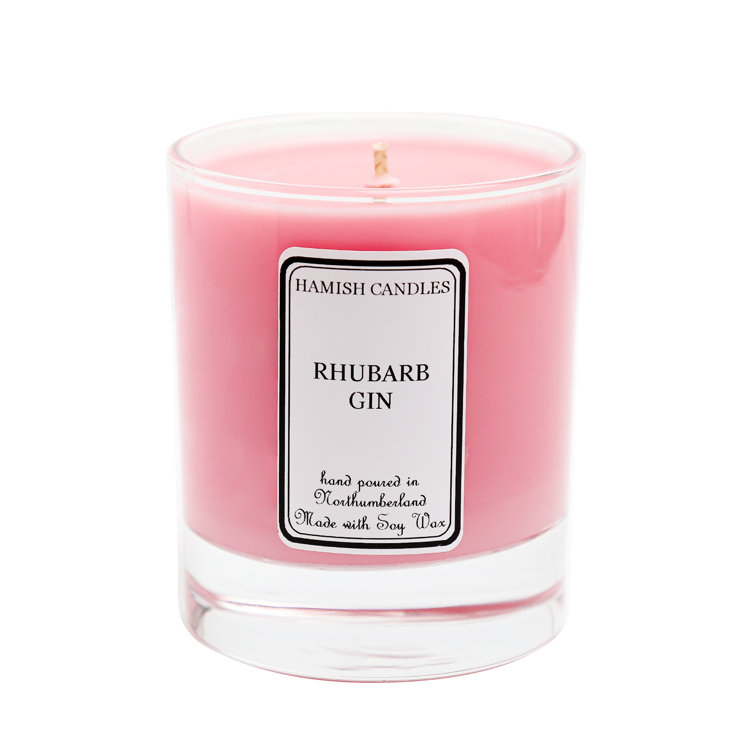 Hamish Candles Rhubarb Gin Scented Jar Candle with Glass Holder ...