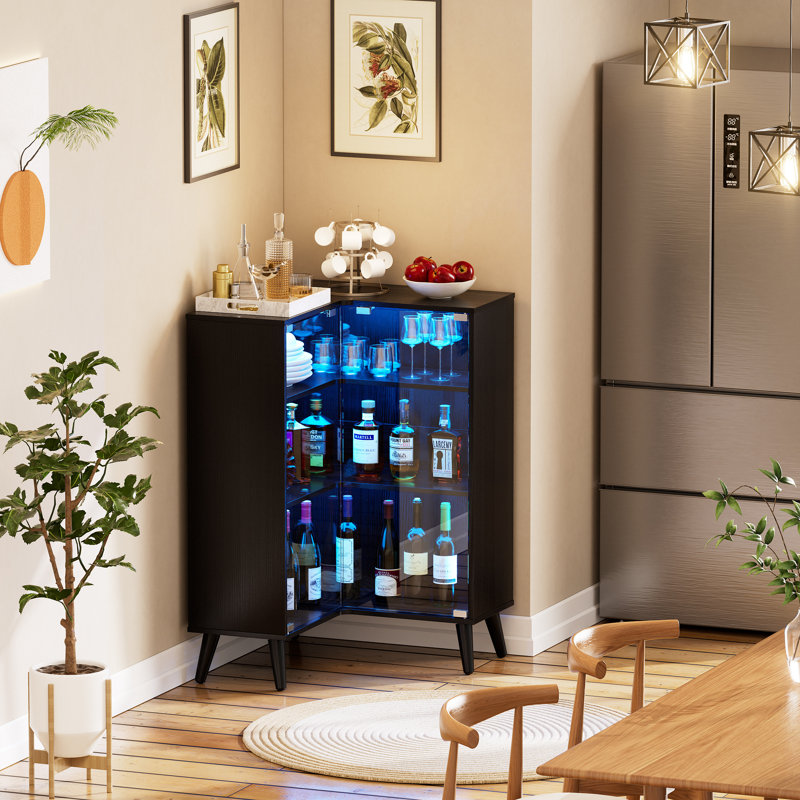 Wrought Studio™ Display Case With Tempered Glass Doors, 3-tier Corner ...