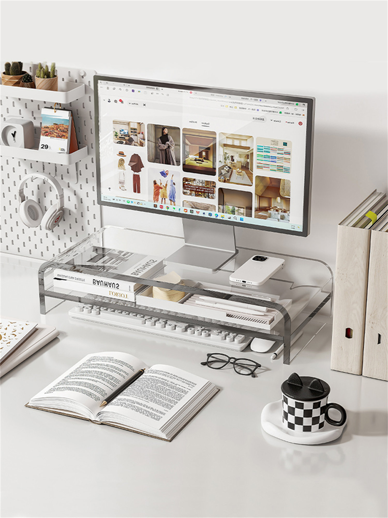 Inbox Zero Megdal Plastic Monitor Stand | Wayfair