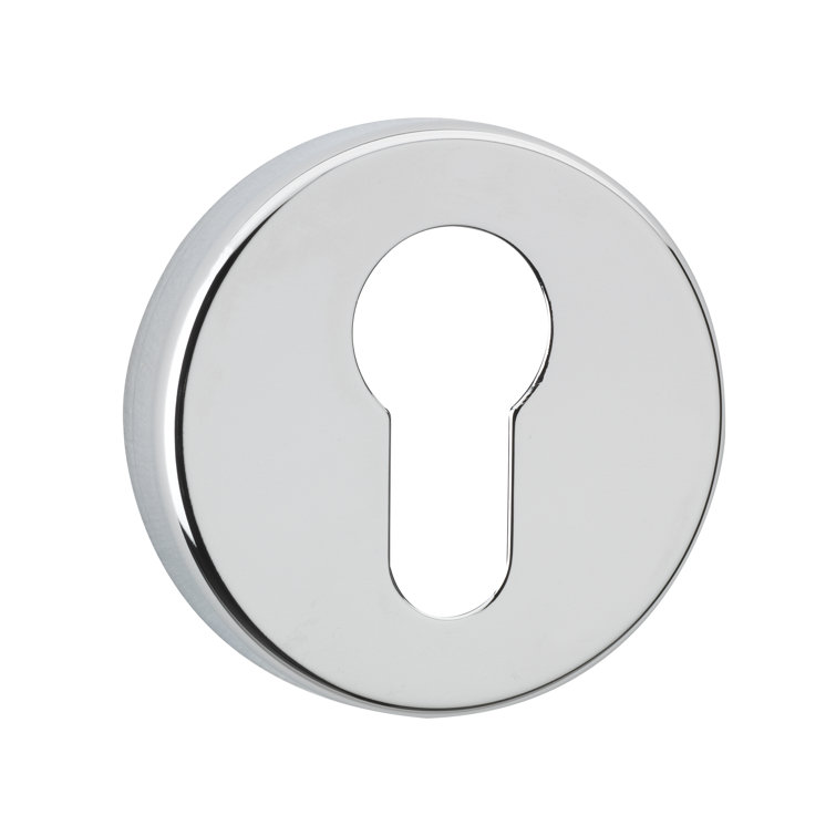 Urfic Round Euro Key Escutcheon, Chrome | Wayfair.co.uk