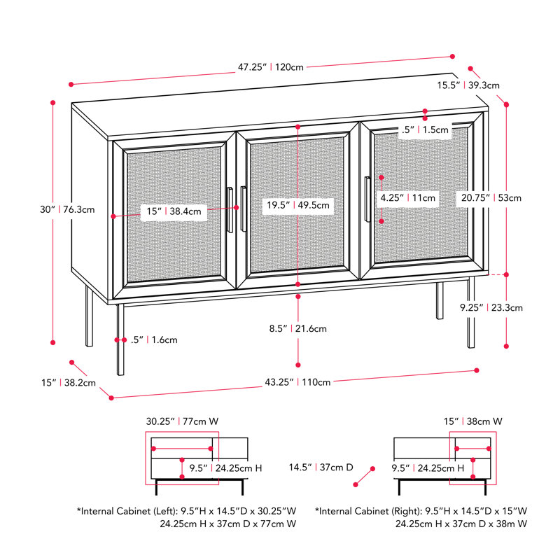 Wade Logan® Ariene Wood Sideboard Buffet & Reviews | Wayfair