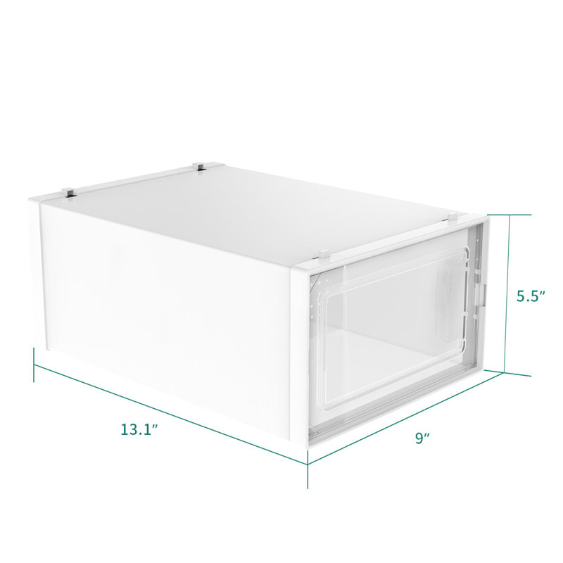 Rebrilliant 12 Pair Small Size Stackable Shoe Storage Box & Reviews ...