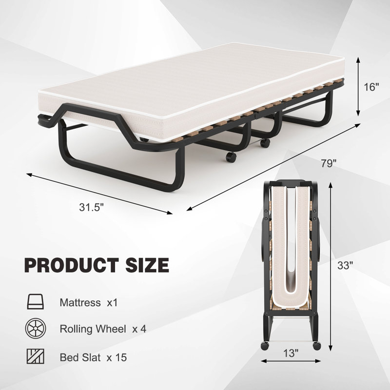 Latitude Run® Reeba 16" Steel Folding Bed & Reviews - Wayfair Canada