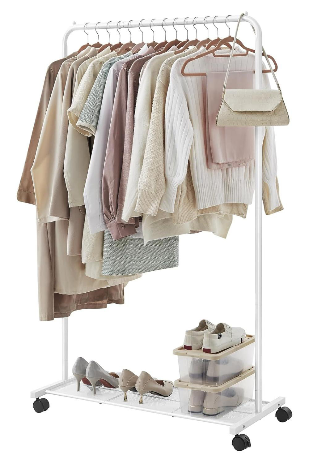 Rebrilliant Miche 35.8'' Metal Rolling Clothes Rack | Wayfair