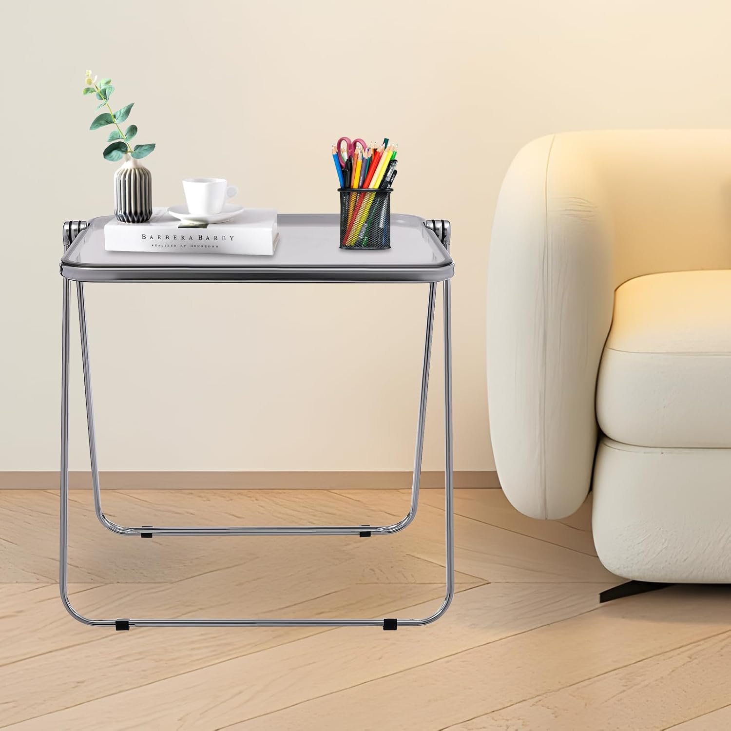 Inbox Zero Foldable Acrylic Tray Table, 25.2 * 19.69In Foldable TV Tray ...