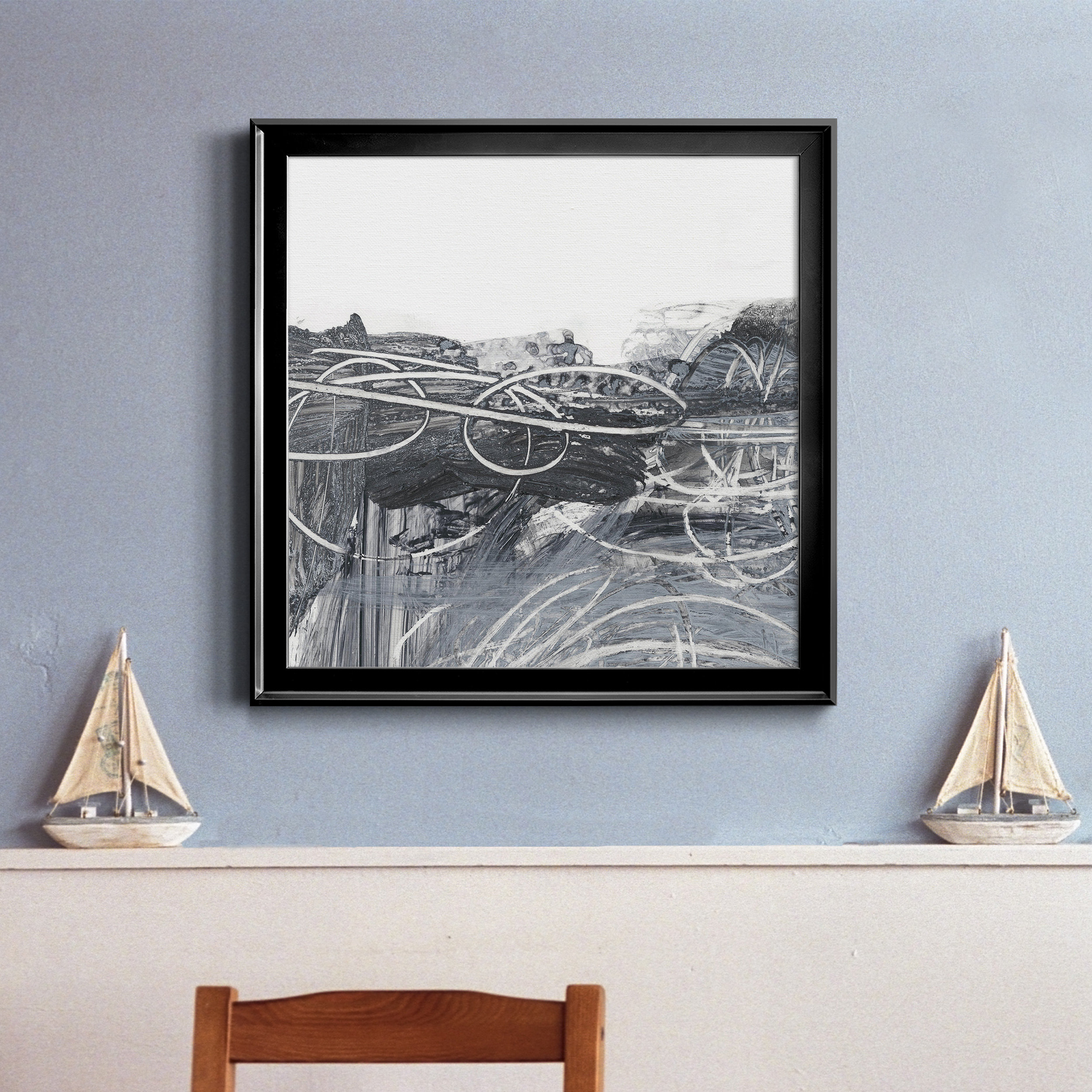17 Stories Scribble Out I-Premium Framed Print - Ready To Hang | Wayfair