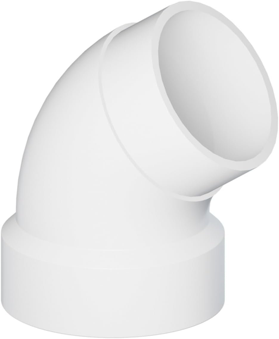 Supply Giant 2 in. White PVC DWV 1/6 Bend 60° Street Elbow, Hub x ...