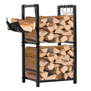 Arlmont & Co. Compact Firewood Log Rack - Heat Resistant, Rust Proof ...