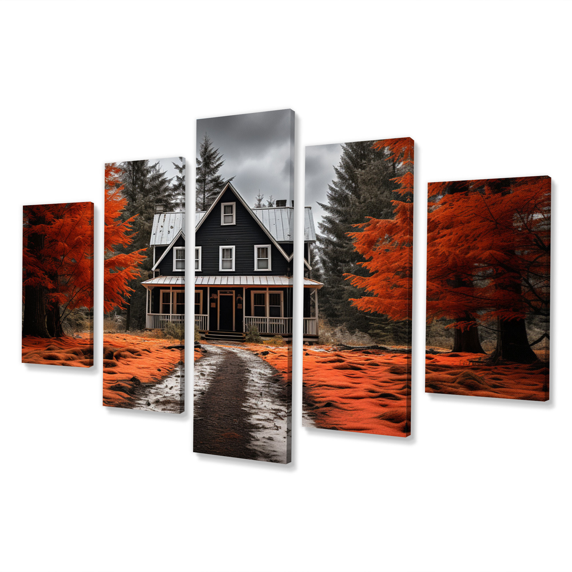 Ebern Designs Red Farmhouse Rustic Elegance IV - Farm Wall Art Print ...