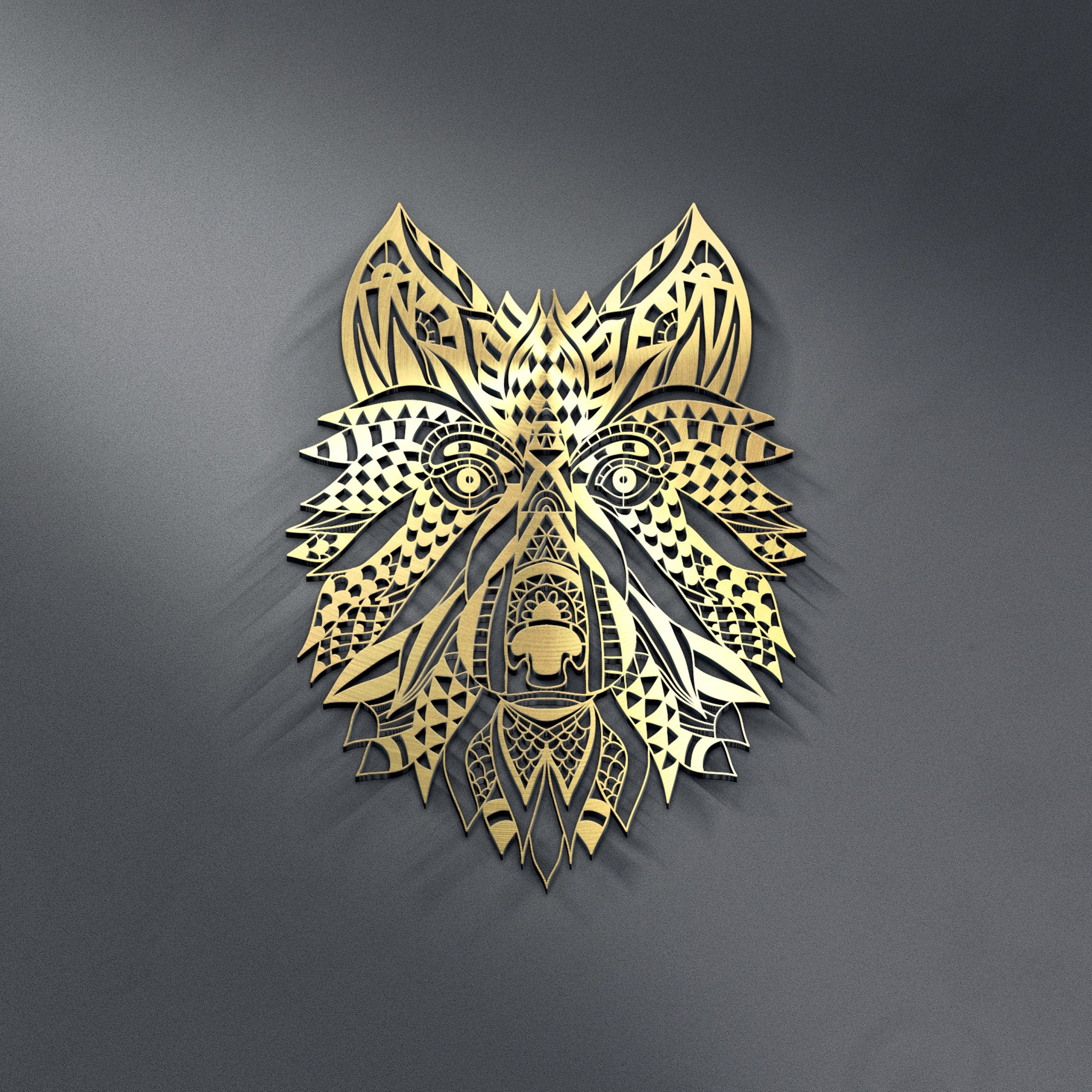 Millwood Pines Abstract Style Wolf Metal Wall Art Decor for Living Room ...