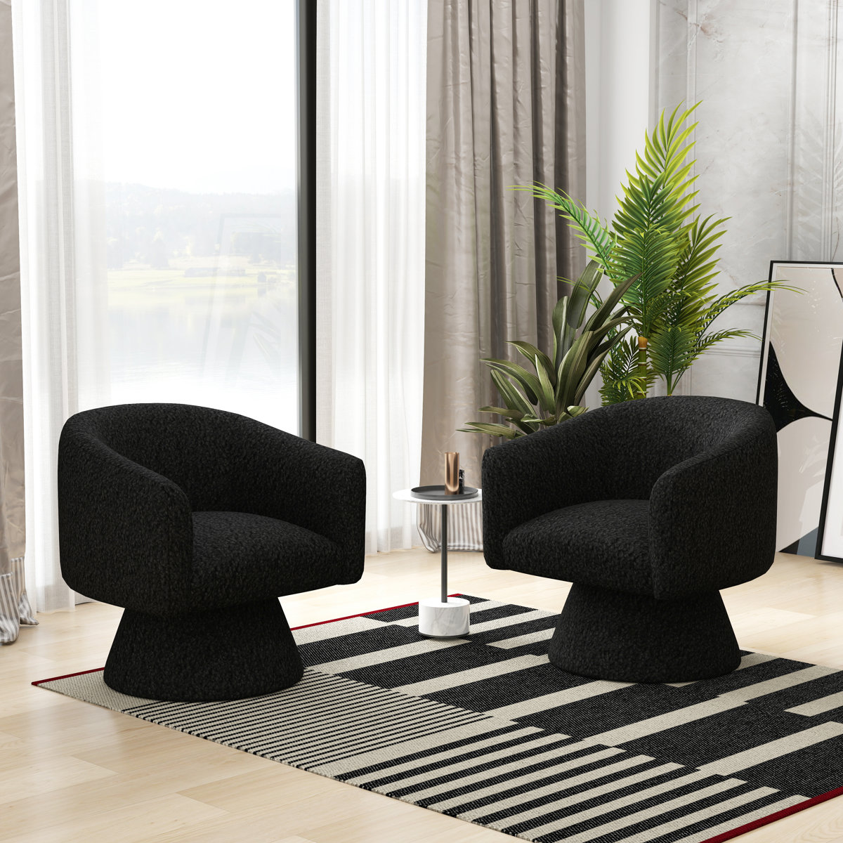 Brayden Studio® Caleigha Upholstered Swivel Barrel Chair & Reviews ...
