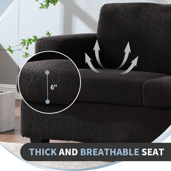 Ebern Designs Jaseena 86.6'' Recessed Arms Sofa | Wayfair