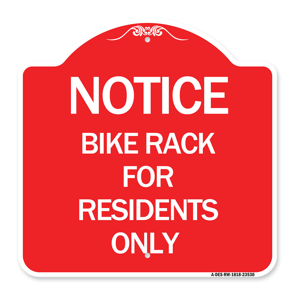 Signmission Designer Series Sign - Notice Sign Bike Rack For Residents ...