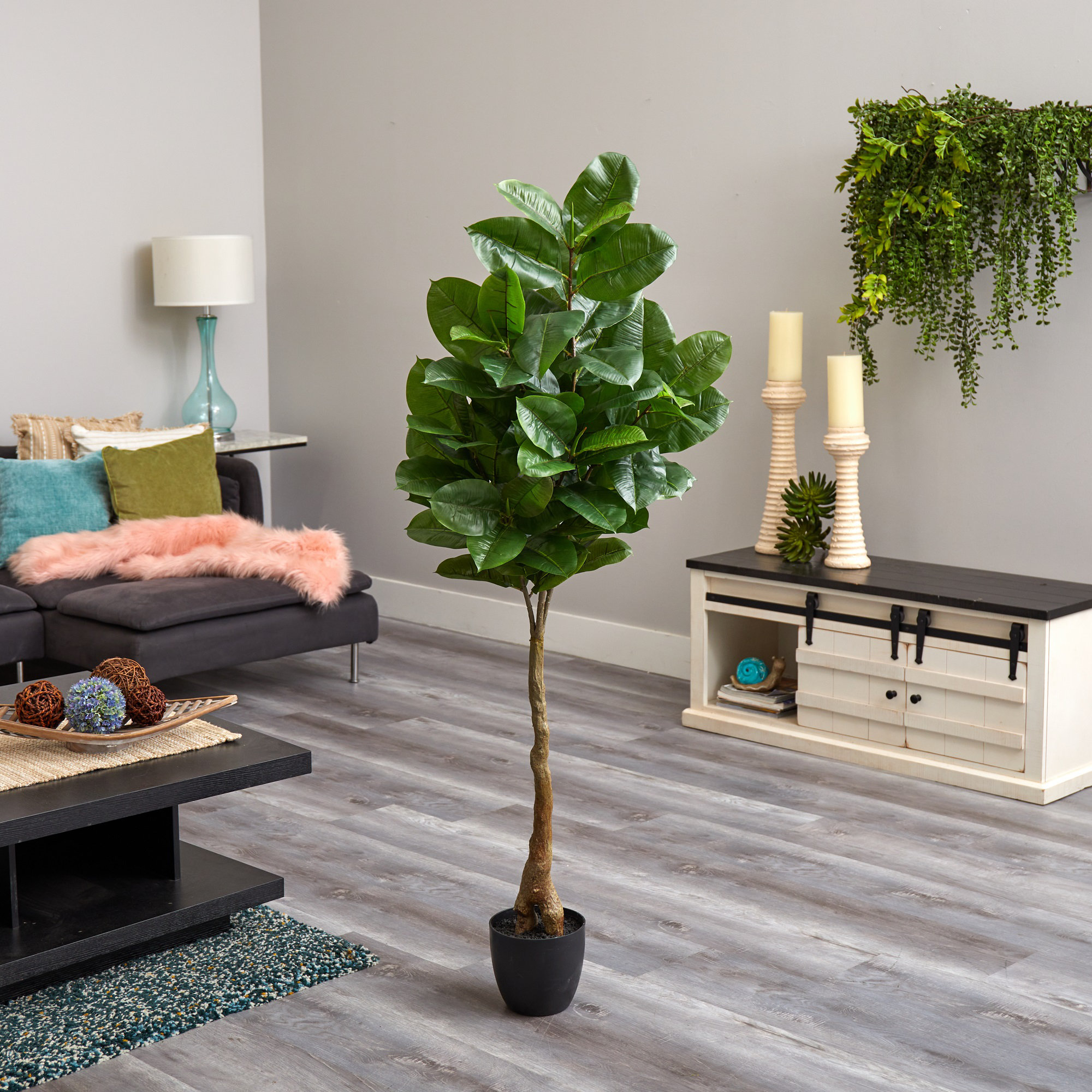 Bay Isle Home™ Artificial Rubber Leaf Tree in Pot | Wayfair
