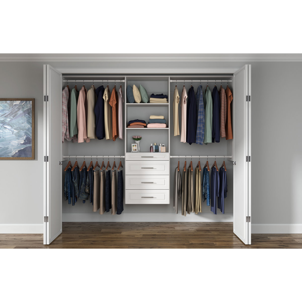 Dotted Line™ Hal 60" W - 96" W Closet System & Reviews | Wayfair